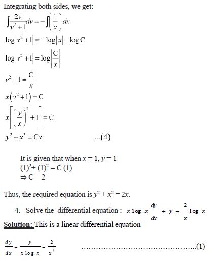 Cbse Class 12 Mathematics Differential Equation Notes